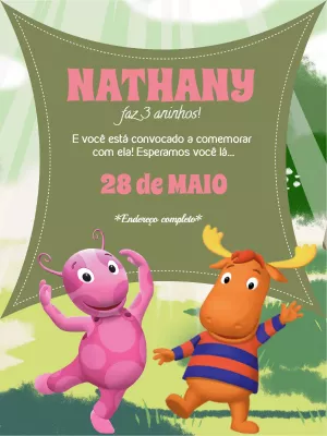 Convite aniversário Backyardigans - Edite grátis com nosso editor online