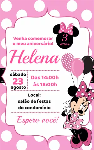 Invitación de cumpleaños rosa de Minnie Mouse - Un increíble editor en ...