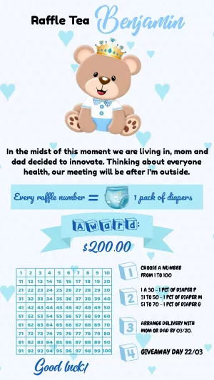 Make an invitation online digital invitation Baby Shower Raffle Tea ...