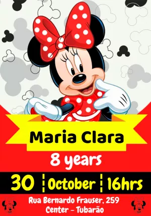 Make online invitation digital invitation Minnie Mouse, Disney