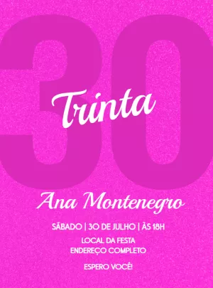 Convite Aniversário Verde Trinta Anos - Edite grátis com nosso editor ...