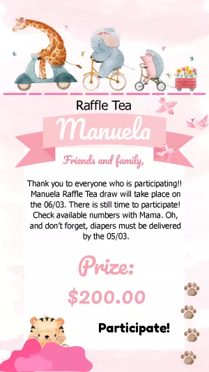 Make an invitation online digital invitation Tea Raffle Baby Shower ...