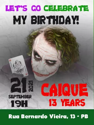Make an invitation online Joker digital invitation