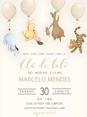 Texto De Invitación Para Baby Shower De Winnie The Pooh Invitación