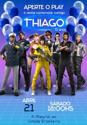 Free Fire Birthday Invitation - An amazing online editor for you to ...