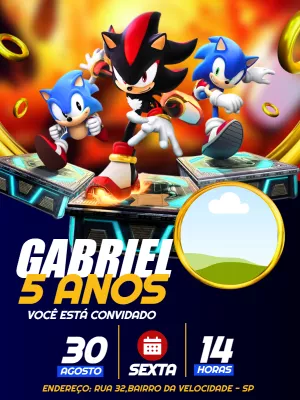 Shadow Sonic Birthday Invitation - An amazing online editor for you to ...