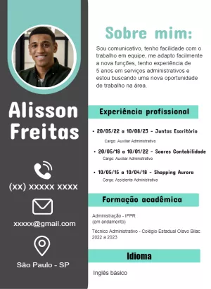 Currículo com foto - Edite grátis com nosso editor online