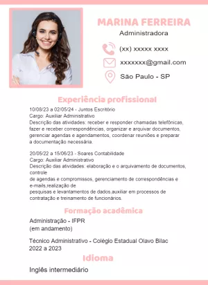Currículo com foto - Edite grátis com nosso editor online
