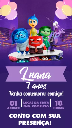 Invitación de cumpleaños de Inside Out 2 - Un increíble editor en línea ...