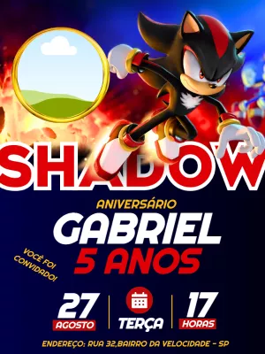 Shadow Sonic Birthday Invitation - An amazing online editor for you to ...