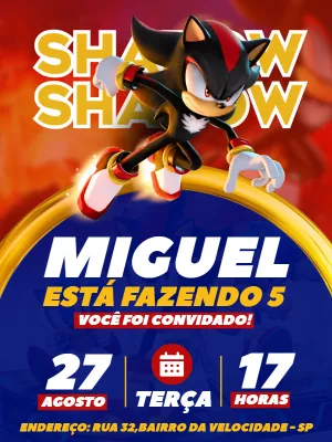 Shadow Sonic Birthday Invitation - An amazing online editor for you to ...