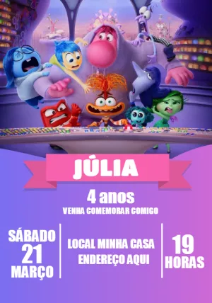 Inside Out 2 Birthday Invitation - An amazing online editor for you to ...