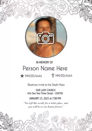 Make an invitation online digital invitation Mass of Death, Mass for ...