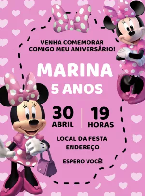 Minnie Mouse Birthday Invitation - An amazing online editor for you to ...