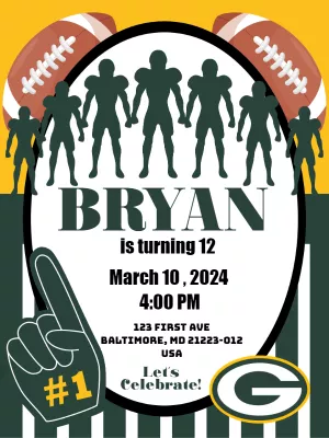 Birthday Invitation Tampa Bay Buccaneers - An amazing online editor for ...