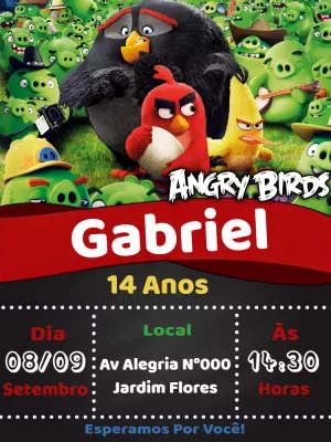 Fazer convite online convite digital Angry Birds