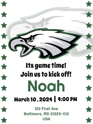 Birthday invitation Philadelphia Eagles - An amazing online editor for ...