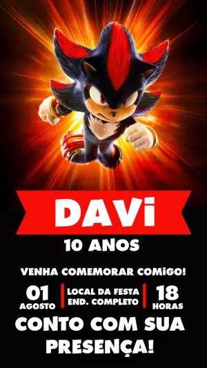 Sonic and Shadows birthday invitation - An amazing online editor for ...