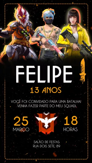 Invitación de cumpleaños de Free Fire - Un increíble editor en línea ...