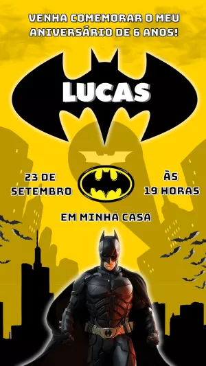 Convite aniversário Batman - Edite grátis com nosso editor online