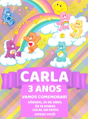 Invitación de cumpleaños de Care Bears - Un increíble editor en línea ...