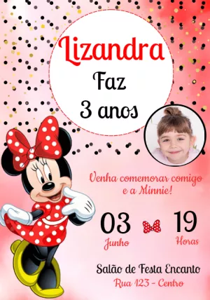 Minnie Mouse Birthday Invitation with photo - An amazing online editor ...
