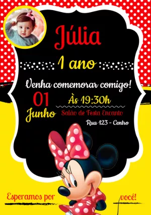 Minnie Mouse Birthday Invitation with photo - An amazing online editor ...