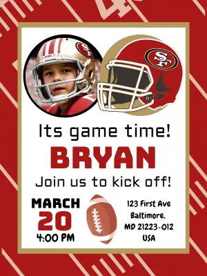 Birthday Invitation San Francisco 49ers - An amazing online editor for ...