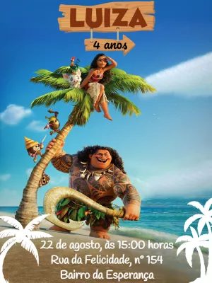 Moana and Simea birthday invitation - An amazing online editor for you ...