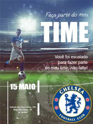 Free - Make digital invitation template to edit Soccer Team Chelsea 02