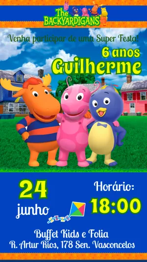 Convite aniversário Backyardigans - Edite grátis com nosso editor online