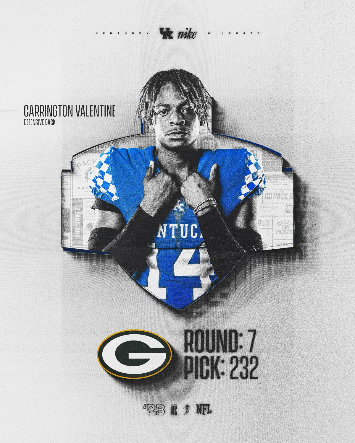 Carrington Valentine Selected by Green Bay Packers in Seventh Round of ...