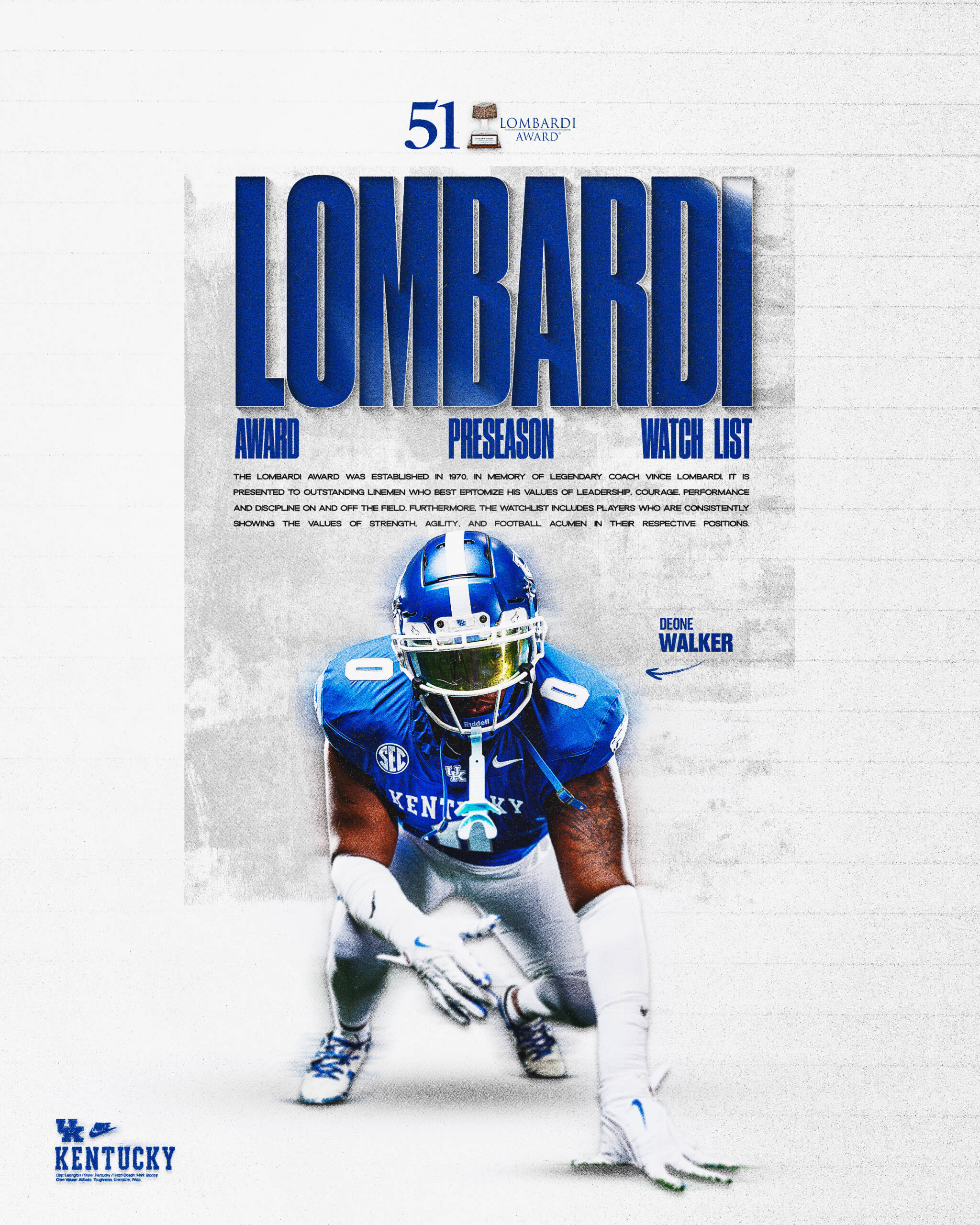 Deone Walker Named to The Lombardi Award Preseason Watch List – UK ...