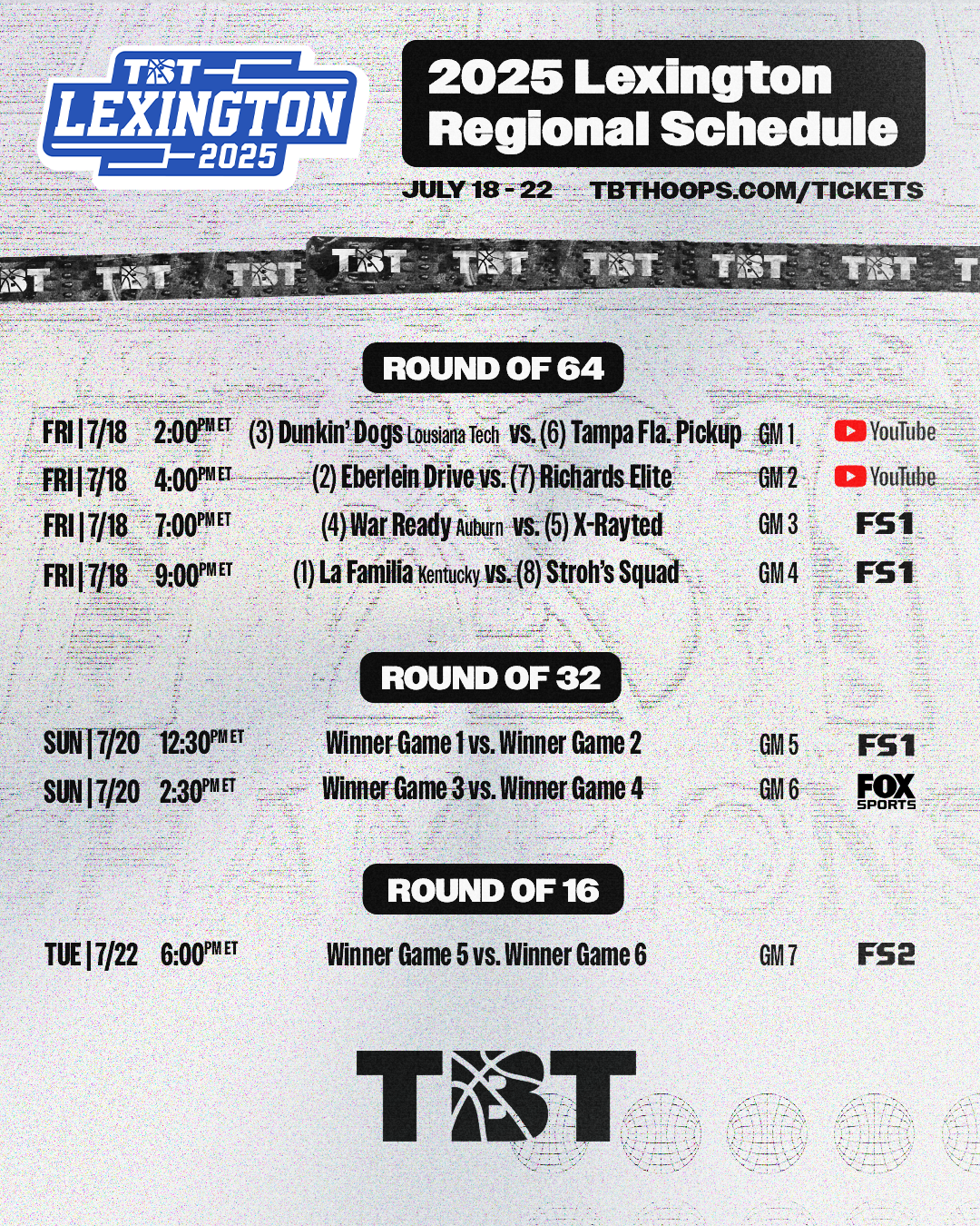 Bracket Revealed: TBT Lexington Regional in Historic Memorial Coliseum ...