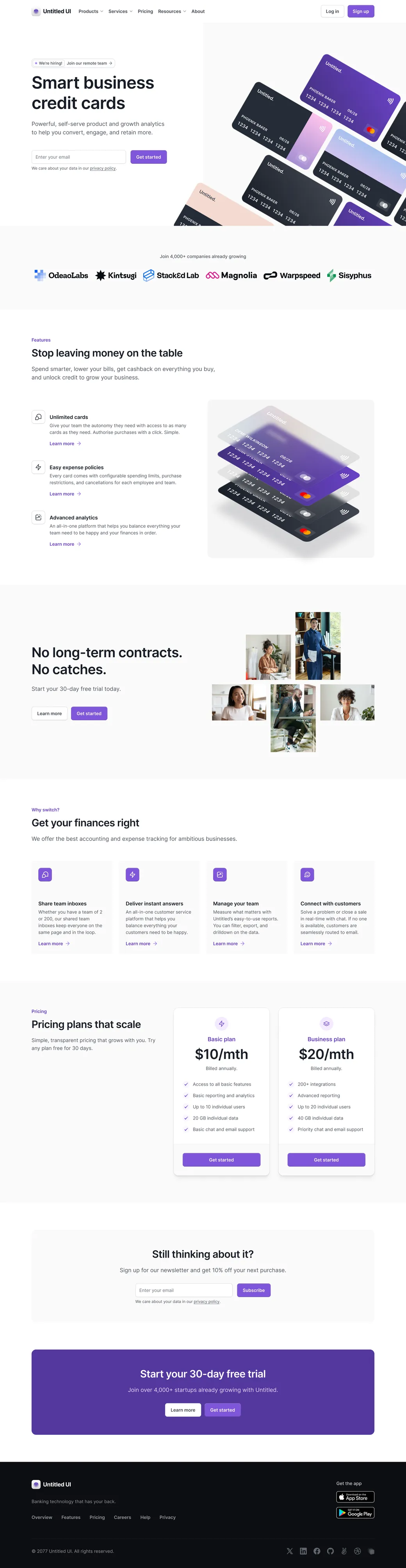 React website landing pages | Untitled UI