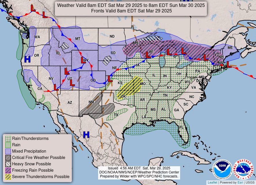 Particle News: Severe Spring Storms Sweep Across U.S., Bringing Tornadoes, Wildfires, and Snow