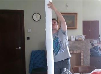 Tallest Toilet Paper Roll Tower Held In Hand | World Record | Frederic