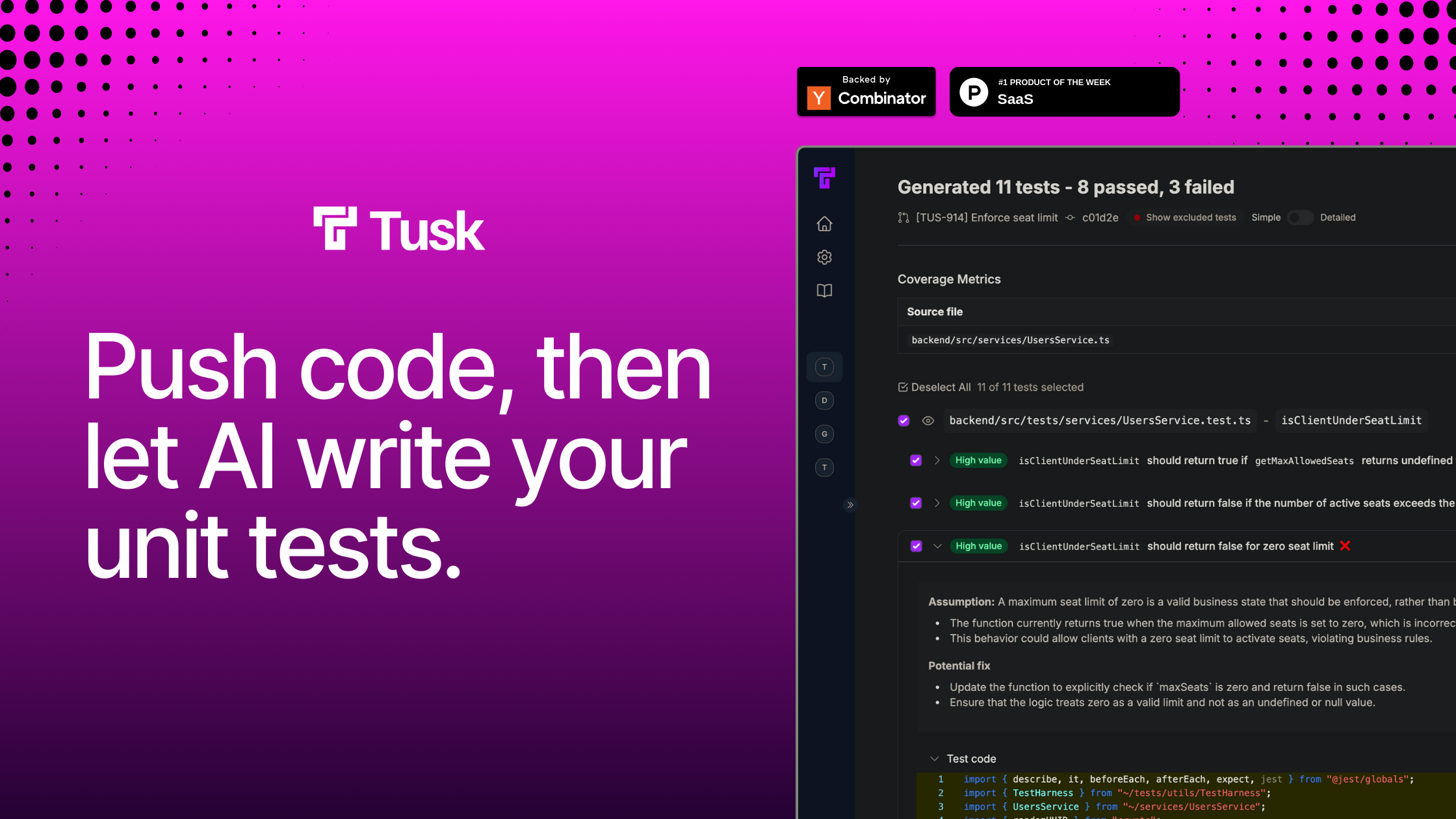 AI Testing Platform | API, Unit & Integration Testing - Tusk