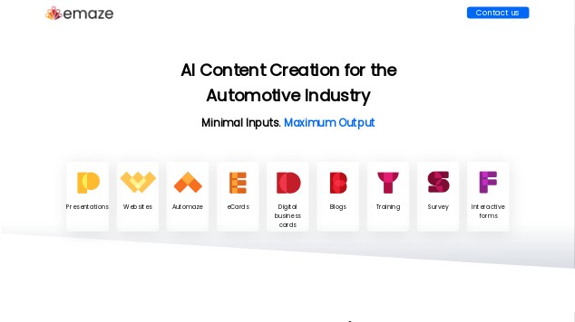 Automotive, AI Content Creation on emaze
