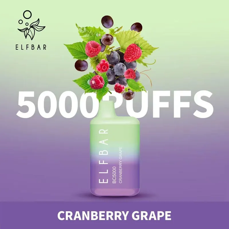 Experience the Flavorful Bliss of Elfbar BC5000 Cranberry Grape ...
