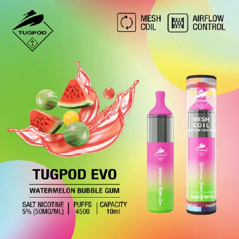 Watermelon Bubblegum - Tugboat Evo 4500 Puffs | Vapesoko Nairobi ...