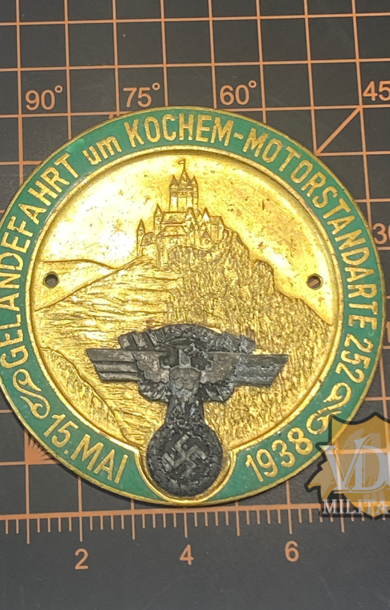 WW2 German NSKK Motorstandarte 252 1938 Car Badge Plaque | VDG Militaria