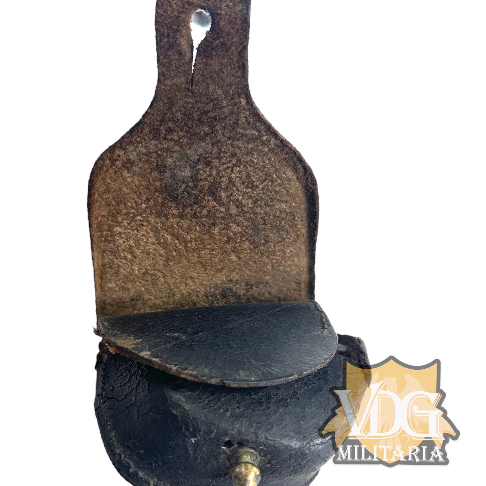 US Civil War Leather Percussion Cap Box-C.S. Storms, NY Mfg. | VDG ...