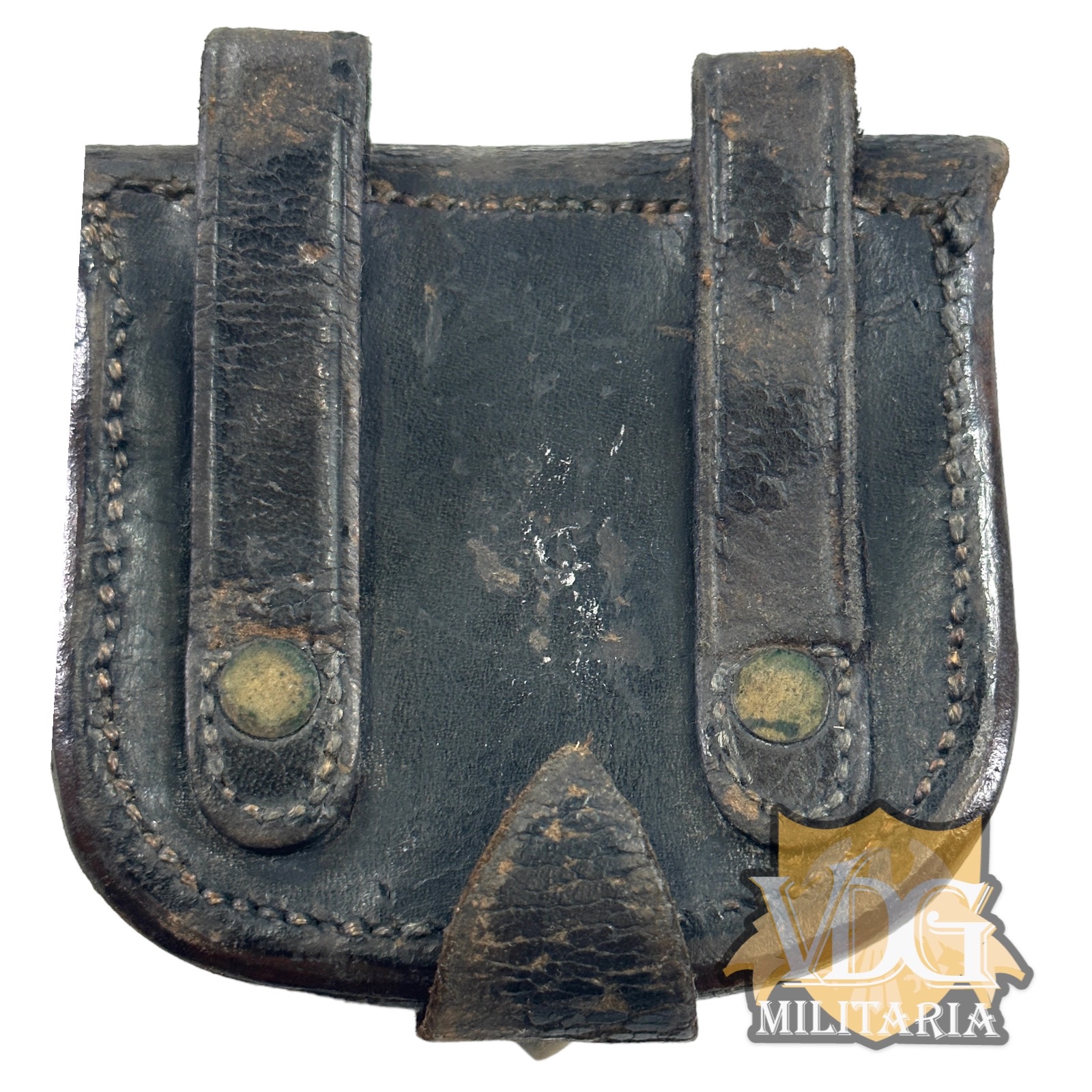 US Civil War Leather Percussion Cap Box-R. White | VDG Militaria