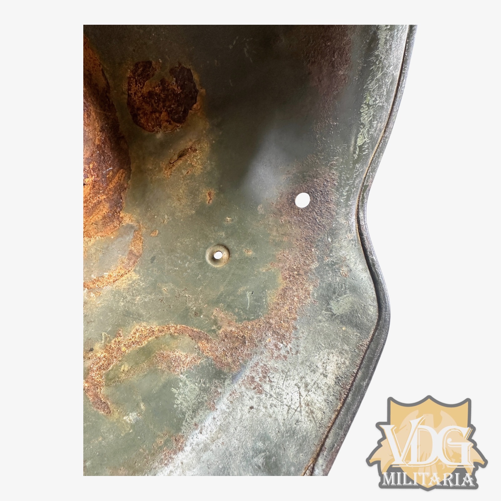 WW2 German M40 Helmet Shell with Damage | VDG Militaria