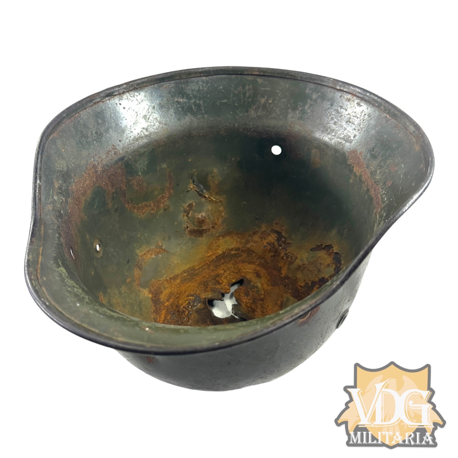 WW2 German M40 Helmet Shell with Damage | VDG Militaria