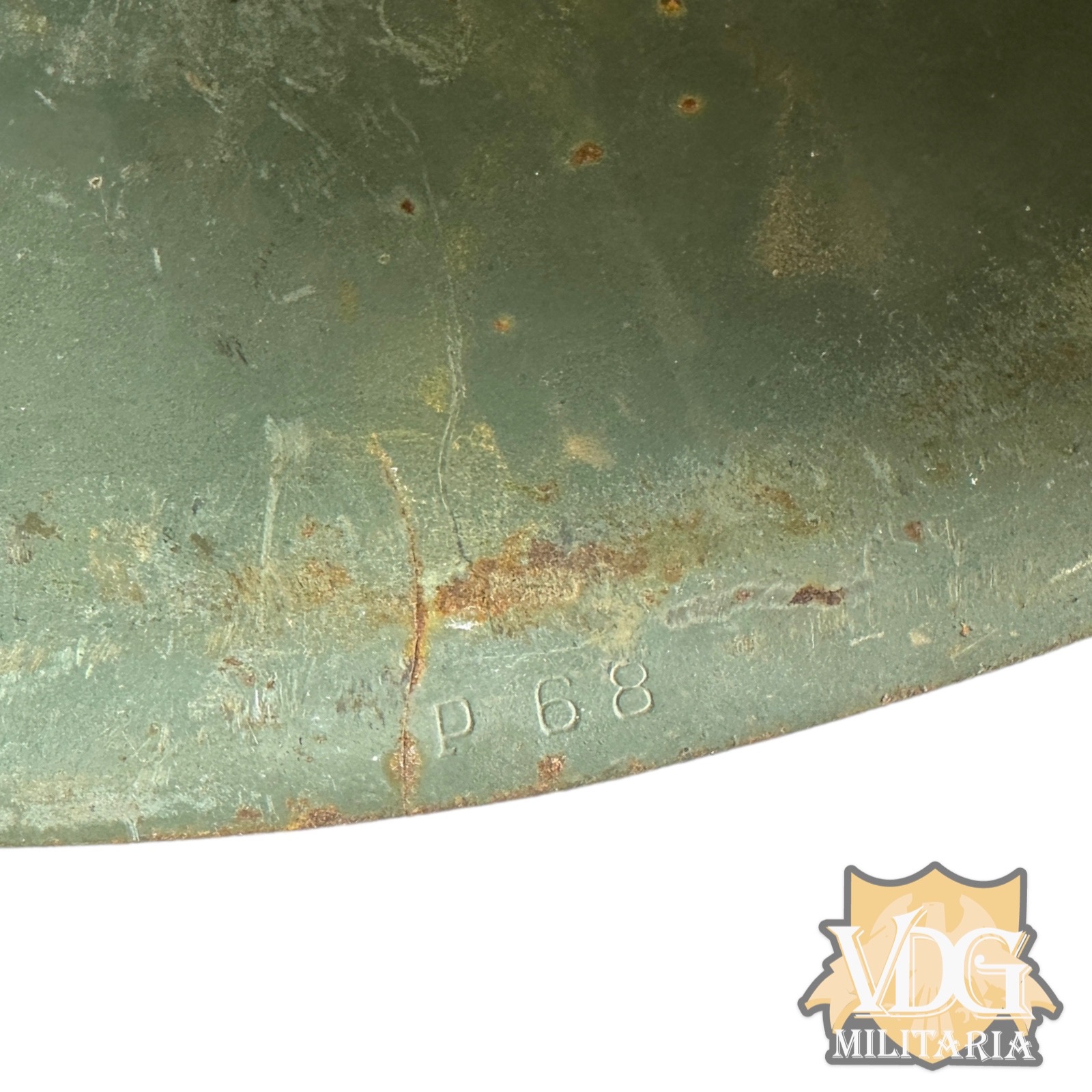 WW2 Italian M33 Helmet Shell Heat Stamped P 68 | VDG Militaria