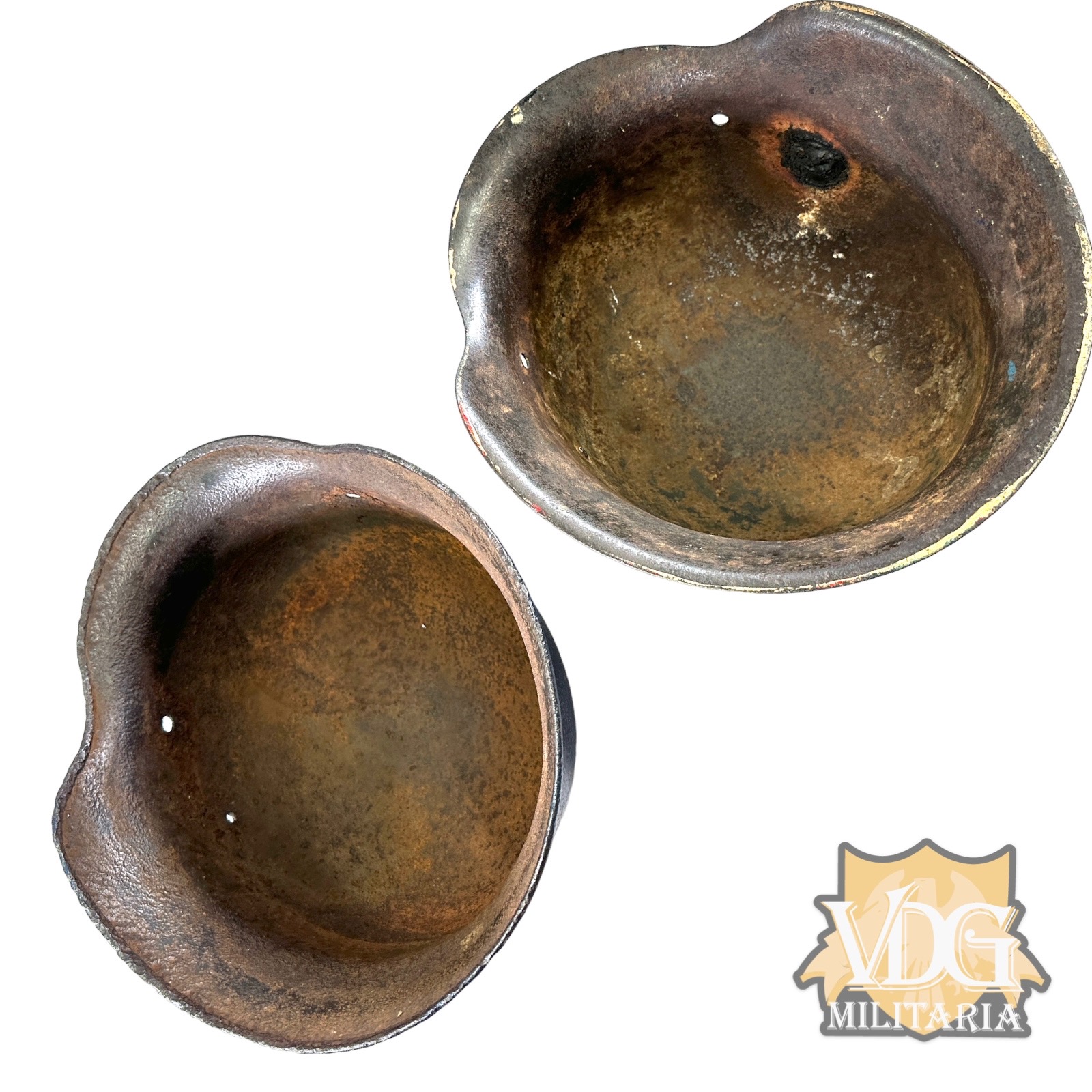 Set of 2 WW2 German Helmet Shells-Vet Art Painted "Sarge & Sad Sack ...