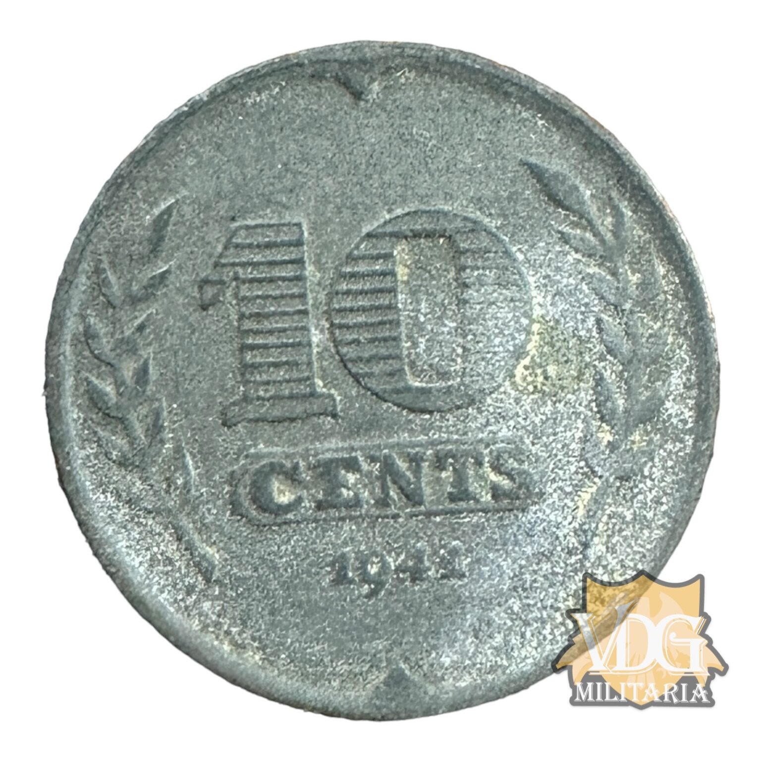 WW2 Era Dutch Netherlands 1943 10 Cents Coin | VDG Militaria