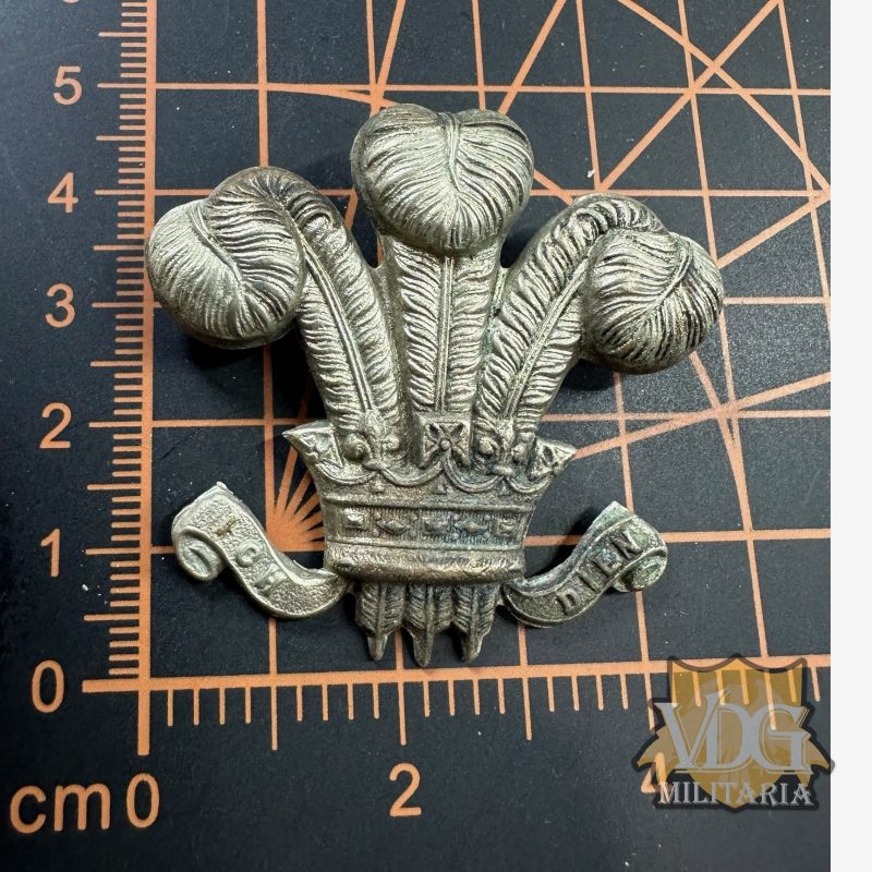 WW2 British Army Welsh "Ich Dien" Regiment Cap Badge | VDG Militaria